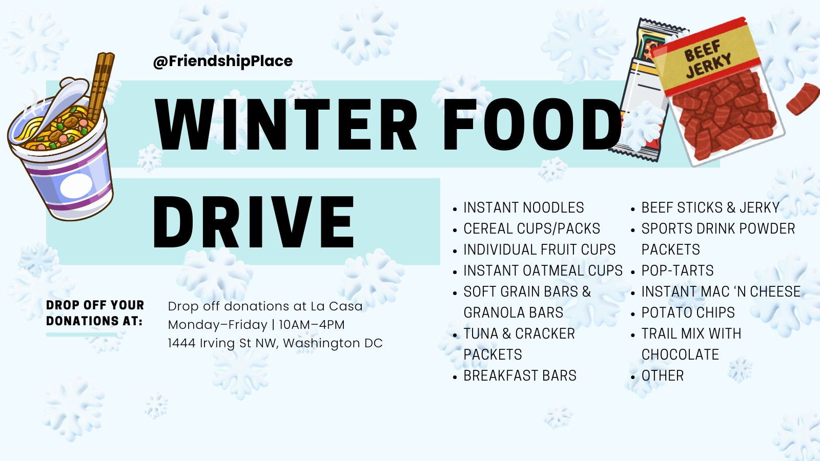 Winter Food Drive for La Casa - Friendship Place